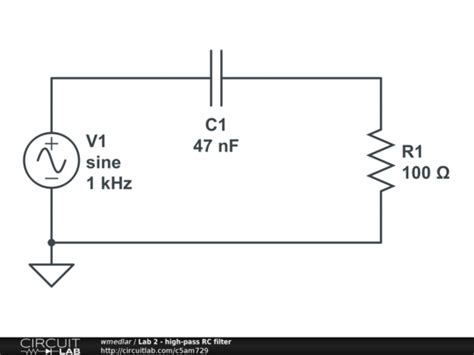 Lab 2 High Pass Rc Filter Circuitlab