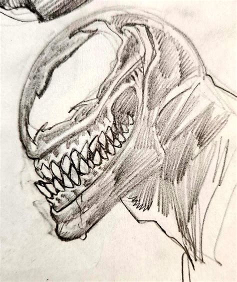 Venom Face Drawing Sketch