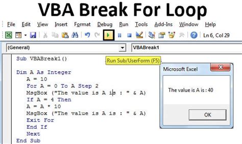 Vba Break For Loop How To Use Excel Vba Break For Loop
