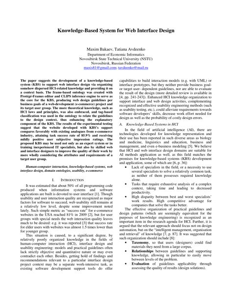 Pdf Knowledge Based System For Web Interface Design