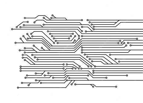전자 기판 첨단 디지털 데이터 연결 시스템 개념 회로 공학 기술 컴퓨터 전자 인쇄 회로 기판 미세 회로 설계 프리미엄 벡터