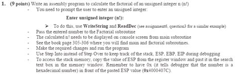 Solved 1 9 Points Write An Assembly Program To Calculate