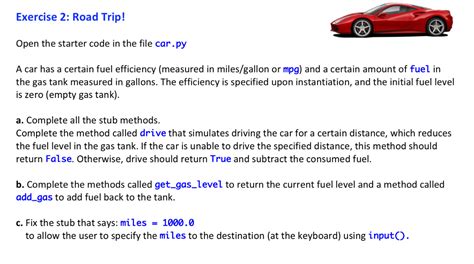 Solved Exercise 2 Road Trip Open The Starter Code In The Chegg Com