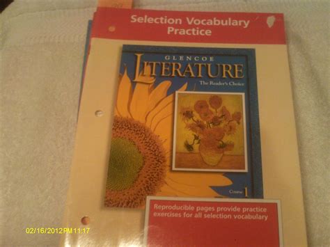 Selection Vocabulary Practice Glencoe Literature The Readers Choice