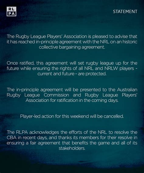 Rugby League Players Association Rlpa On Linkedin An Important