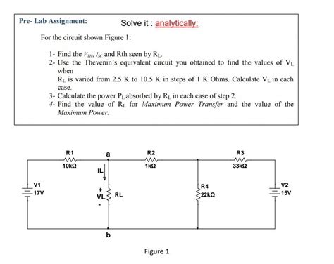 Solved Pre Lab Assignment Solve It Analytically For Chegg
