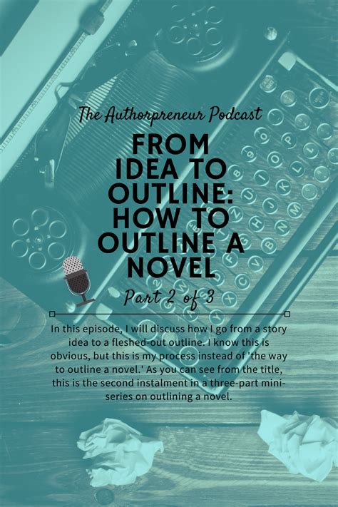 Tap035 From Idea To Outline How To Outline A Novel Part 2 Of 3 Outlining A Novel Writing A