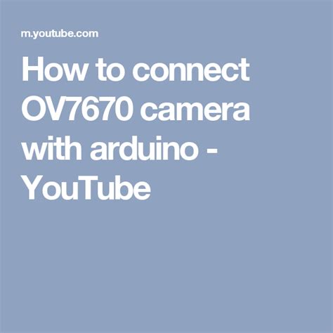 How To Connect Ov7670 Camera With Arduino Youtube Arduino Camera Connection