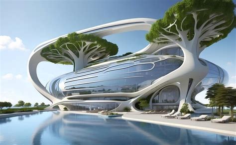 Premium Ai Image A Futuristic Hotel Architecture Of Tomorrow Concept