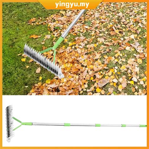 Thatch Rake Double Sided Lawn Thatching Rake With 669 Inches Stainless