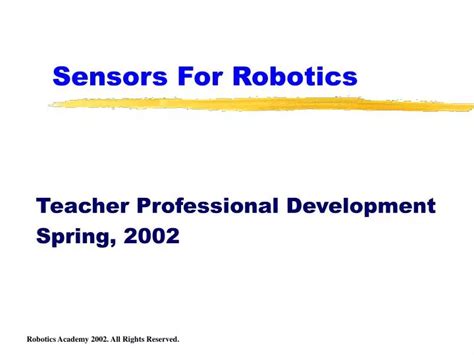 Ppt Sensors For Robotics Powerpoint Presentation Free Download Id 293277