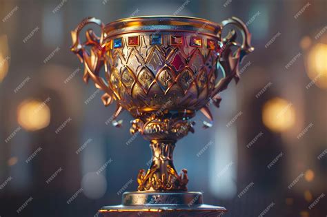 Premium Photo A Trophy Adorned With Symbols Of Unity And Coopera