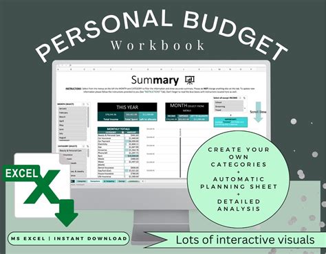 Excel Ultimate Monthly Budget Spreadsheet Financial Planner Expense Tracker Template Budget
