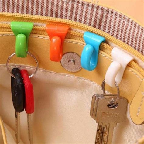 4x Bag Hooks Assorted Colors