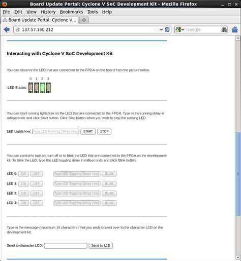 gsrd v13 1 connecting to web server running on board documentation