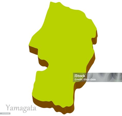 Threedimensional Map Of Yamagata Prefecture Simple And Natural Stock