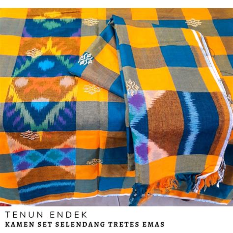 Jual Endek Set Selendang Tabur Mas Tenun Endek Selendang Tretes