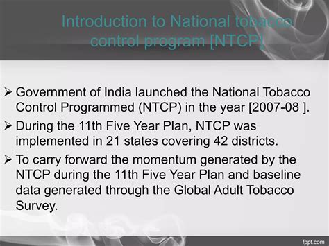 national tobacco control program ntcp in india pdf