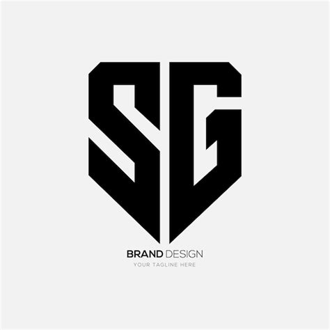Letra Sg Con Forma De Escudo Idea De Diseño De Logotipo De Monograma De