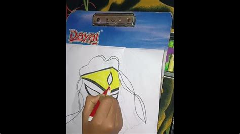 মা দূর্গার ছবি আঁকা Shortvideo Drawing Video 💗💗💗🙏🙏🙏 Youtube