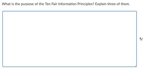 Solved What Is The Purpose Of The Ten Fair Information