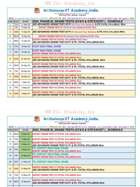 2024 All Batches Gta Kcet Apcet Schedule Pdf Higher Education
