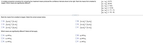 Solved A Multiple Comparison Procedure For Comparing Four