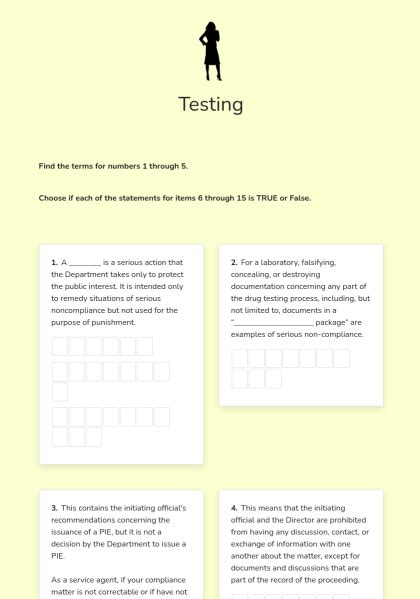 Testing Interactive E Worksheet Quickworksheets