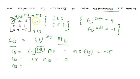 solved find the determinant of the given matrix using cofactor