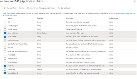 azure b2c claims such as upn surname and givenname not returned