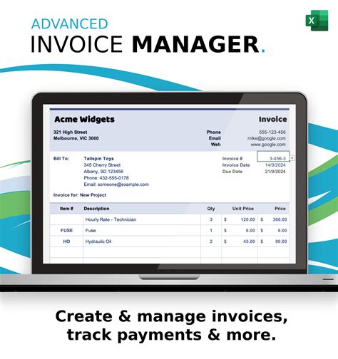 Advanced Invoice Manager For Excel My Data Genius
