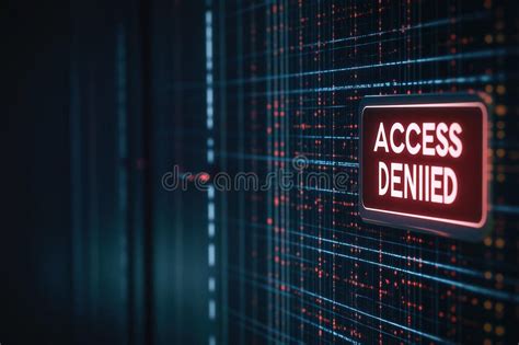 Digital Security Warning Displaying Access Denied In A Futuristic Network Environment Stock
