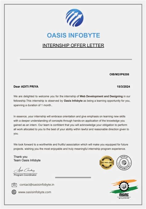 Aditi Priya On Linkedin Internship Oasisinfobyte Professionalgrowth