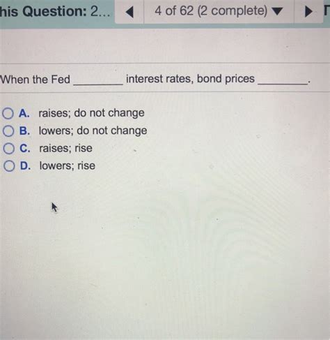 Solved His Question 2 4 Of 62 2 Complete When The Fed