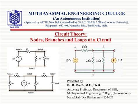 Circuit Theory Nodes Branches And Loops Of A Circuit Ppt