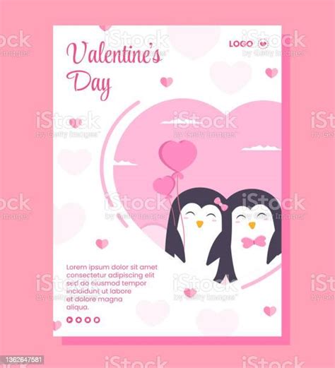 해피 발렌타인 데이 포스터 템플릿 평면 디자인 일러스트 레이션 소셜 미디어에 대 한 사각형 배경의 편집 사랑 인사말 카드 또는 배너 먹이기에 대한 스톡 벡터 아트 및 기타