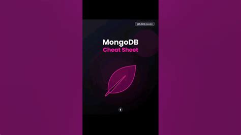 Mongodb Cheat Sheet Coding Database Mongodb Db Cheatsheet Quicktips Quickreview Yt