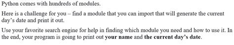 Solved Python Comes With Hundreds Of Modules Here Is A Chegg Com