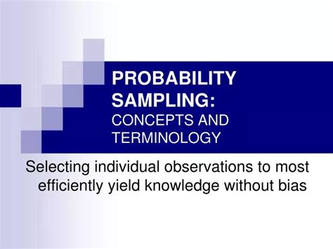 PPT PROBABILITY SAMPLING CONCEPTS AND TERMINOLOGY PowerPoint Presentation ID