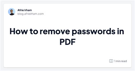how to remove passwords in pdf