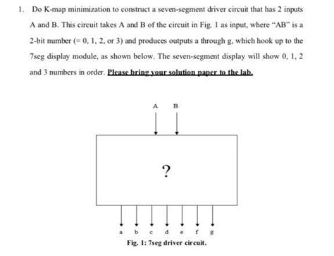 Solved Do K Map Minimization To Construct A Seven Segment