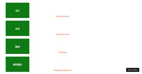 Naming Initials Codesandbox