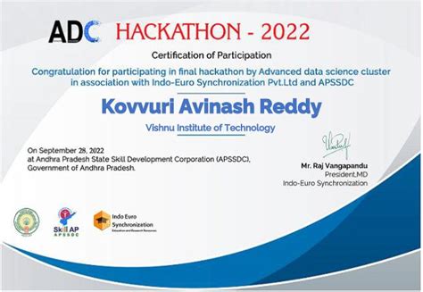 Avinash Reddy Kovvuri On Linkedin Apssdc
