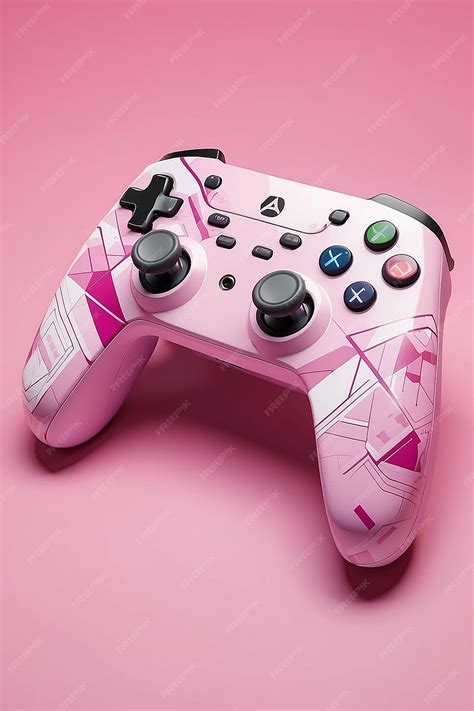 Premium Photo White Standard Game Controller Joystick Gamepad On A Pink Background With