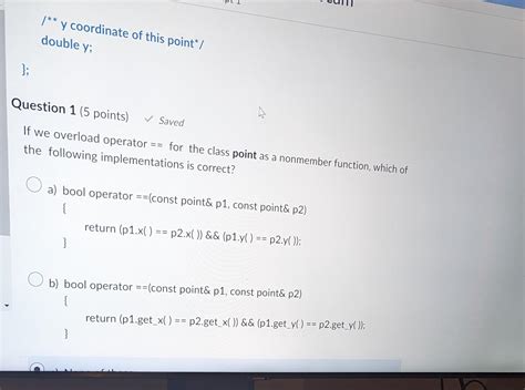 Solved Lass Point Public ∗∗ Constructor Param Initial