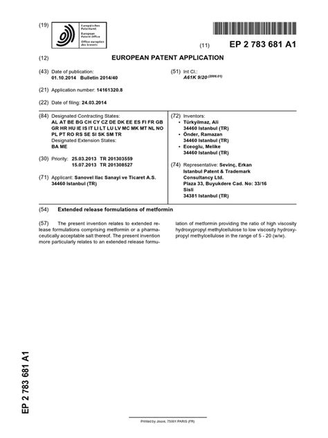 Metformin Extended Release Tablet Formulation Pdf Pharmaceutical