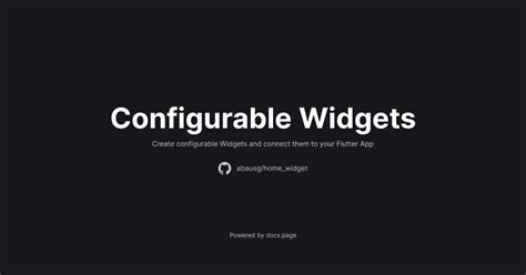 Configurable Widgets