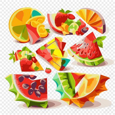 과일 조각 벡터클립 아트만화상표 Png 일러스트 무료 다운로드 Lovepik