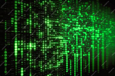 Premium Photo A Mesmerizing Cascade Of Glowing Green Binary Code Flows Seamlessly Creating A