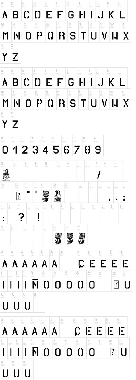 18 Army Font